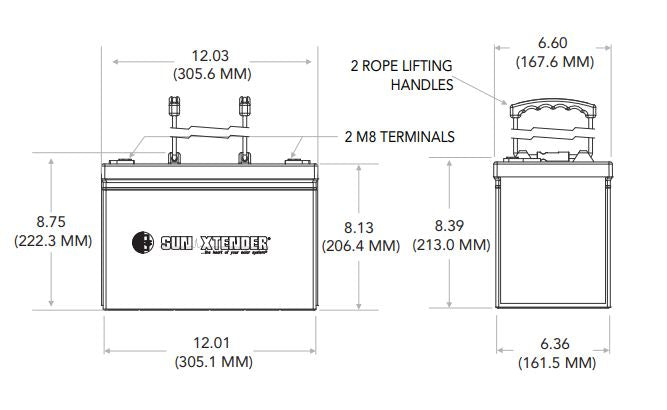 Sun Xtender Battery 104AH 12V Sealed AGM - PVX-1040T | solar panels and ...