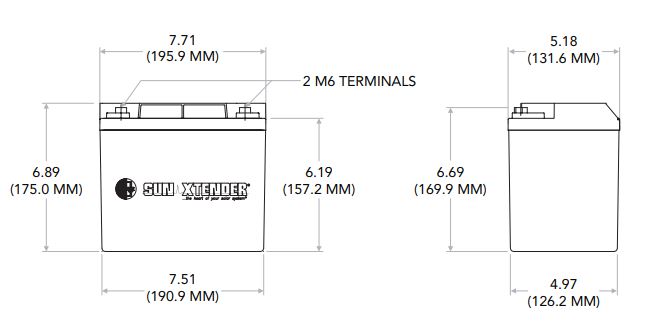 Sun Xtender Battery 34AH 12V Battery Sealed AGM - PVX-340T | solar ...